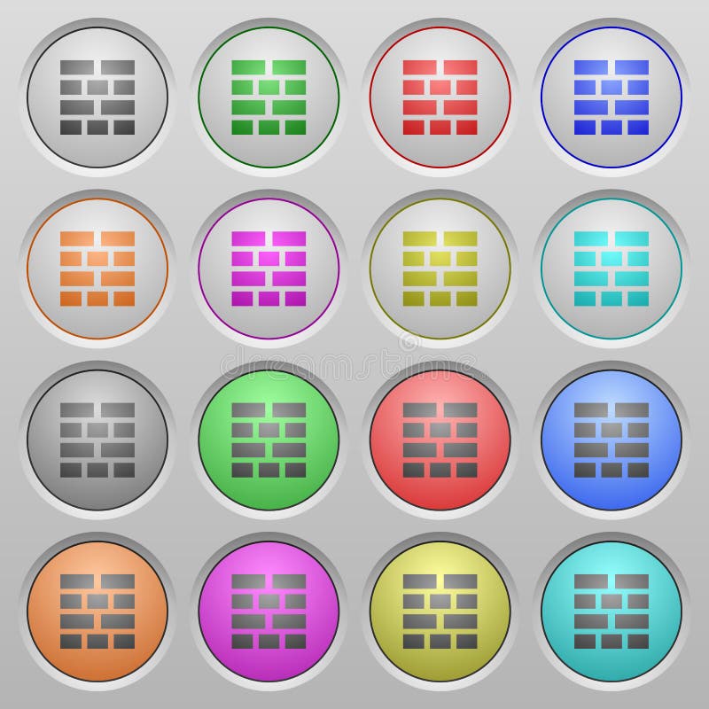 Brick Wall Plastic Sunk Buttons Stock Illustration - Illustration of ...