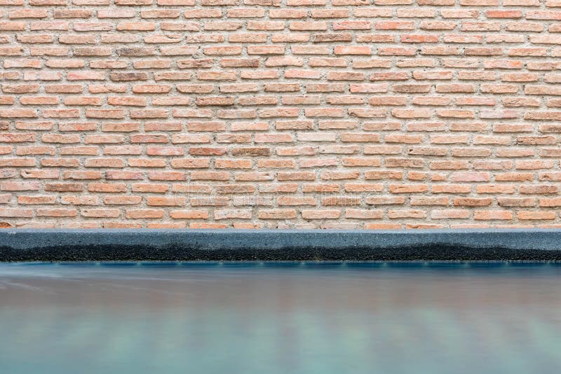 Brick wall and pool stock image. Image of swiming, wall - 54357147