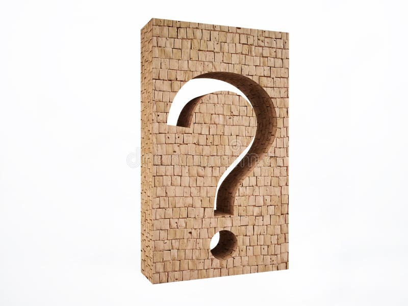 Brick Wall with Question Mark Stock Illustration - Illustration of ...