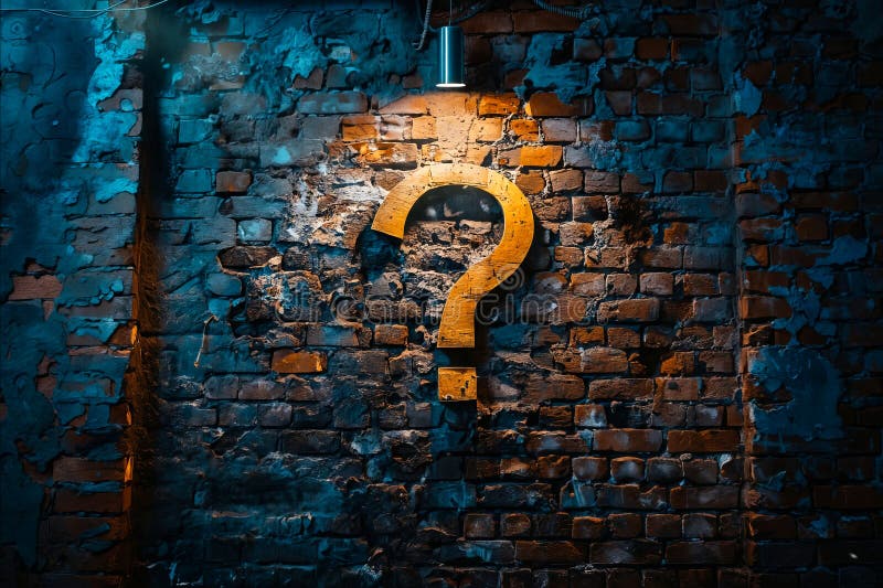 A Brick Wall with a Question Mark on it. Generative AI Stock Image ...