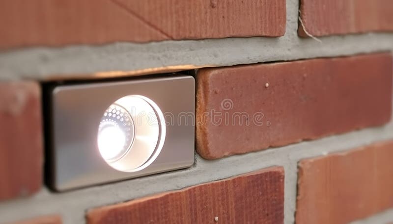 Brick Wall with Recessed Light Fixture in Architecture Generative AI ...