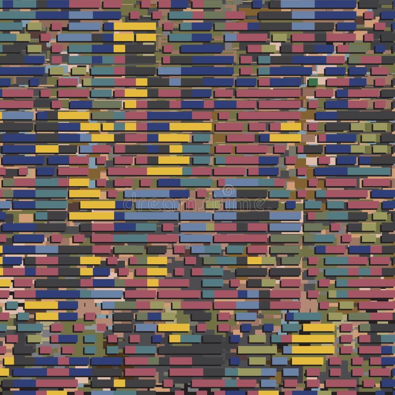 Wall of Rectangle Tiles with Diagonal Elements Stock Illustration ...