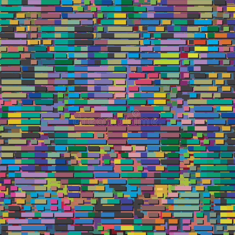 Wall of Rectangle Tiles with Diagonal Elements Stock Illustration ...