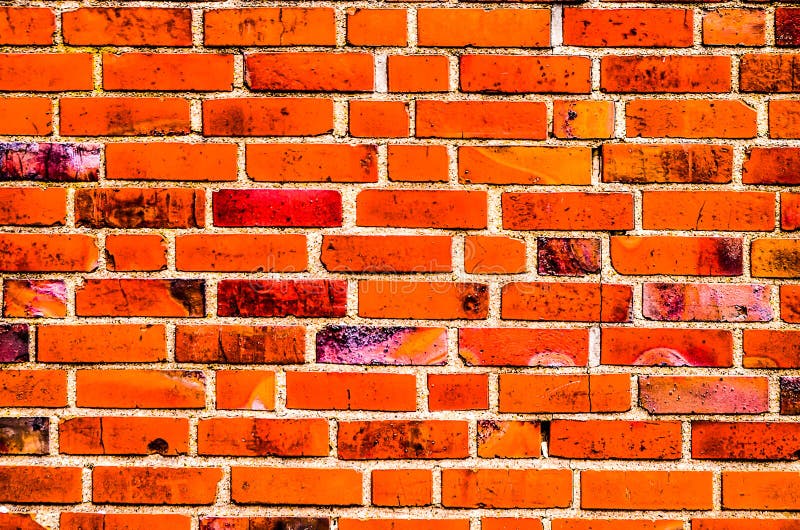A Brick Wall with a Red Brick Color Stock Image - Image of concrete ...