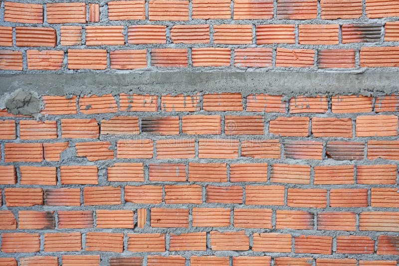 Brick Wall in Residential Building Construction Stock Photo - Image of ...