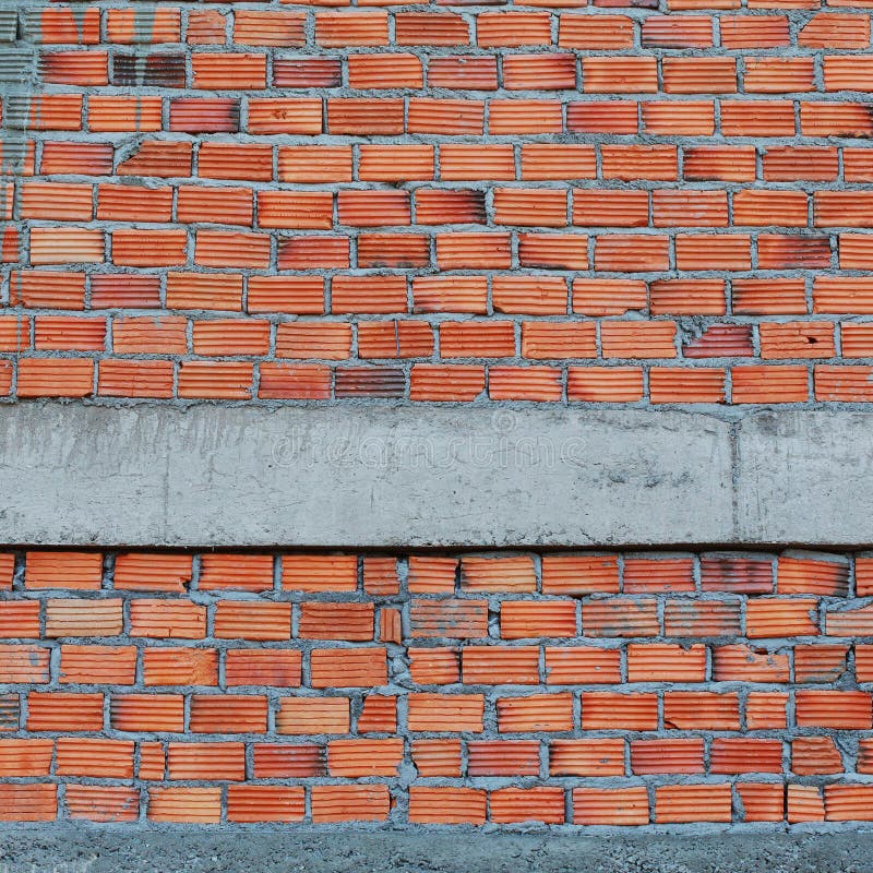 Brick Wall in Residential Building Construction Stock Photo - Image of ...