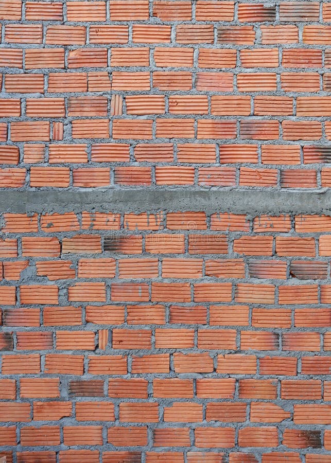 Brick Wall in Residential Building Construction Stock Photo - Image of ...