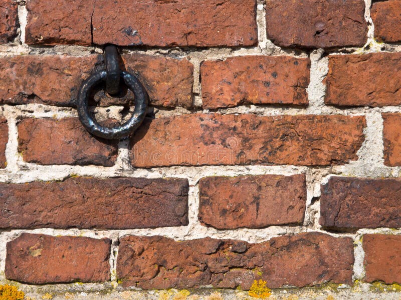 Brick wall with ring stock image. Image of aged, texture - 28129473
