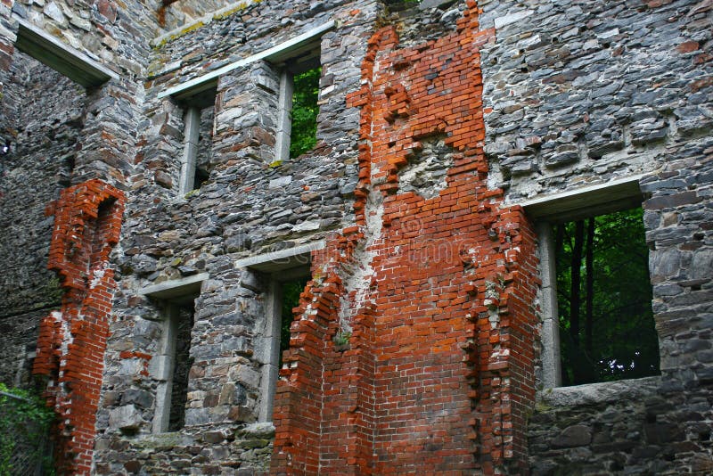 Brick wall ruins stock photo. Image of stack, torn, chimney - 13517566