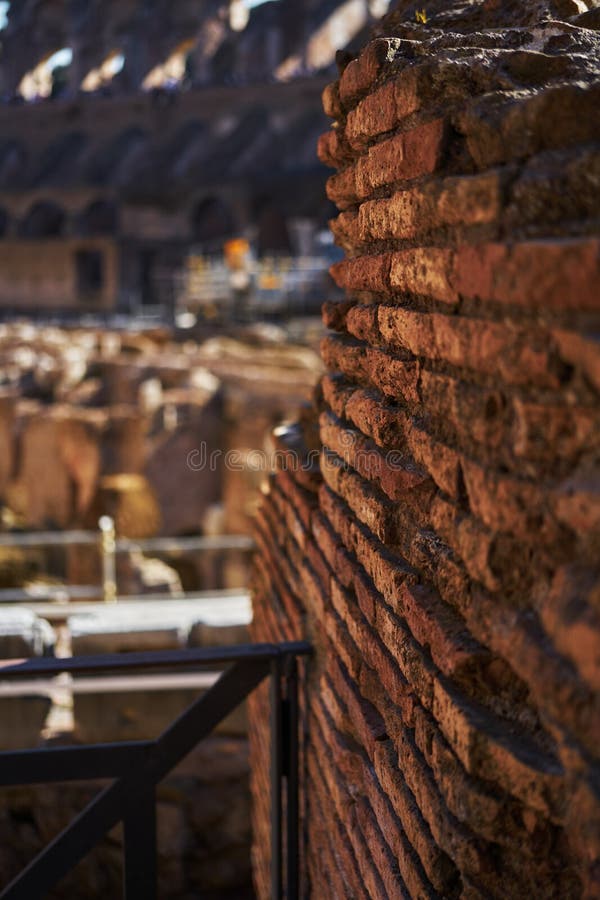 Brick Wall in Ruins at the Colosseum in Rome Stock Image - Image of ...