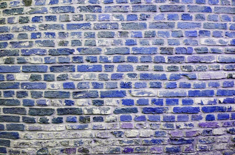 Brick Wall, Blue Rustic Look, Background Texture Stock Image - Image of ...
