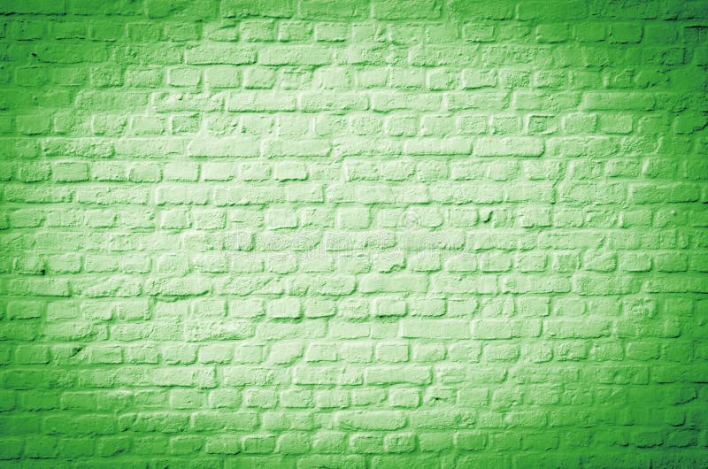 Brick Wall, Green Rustic Look, Background Texture Stock Photo - Image ...
