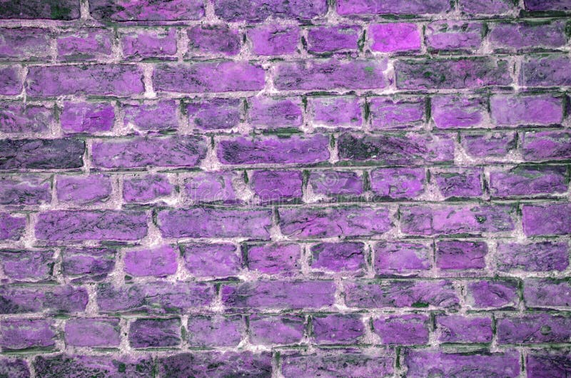 Brick Wall, Purple Rustic Look, Background Texture Stock Image - Image ...