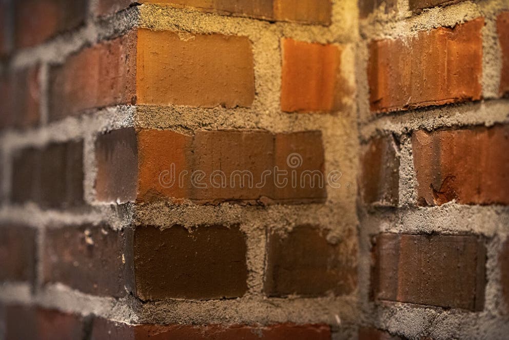 Brick Wall in a Rusty Colour Stock Photo - Image of light, composite ...