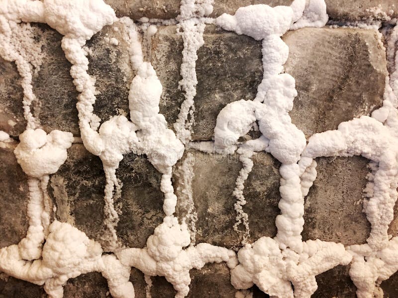 Brick Wall in Salt Room in the Spa Center. Salt Wall Stock Photo ...