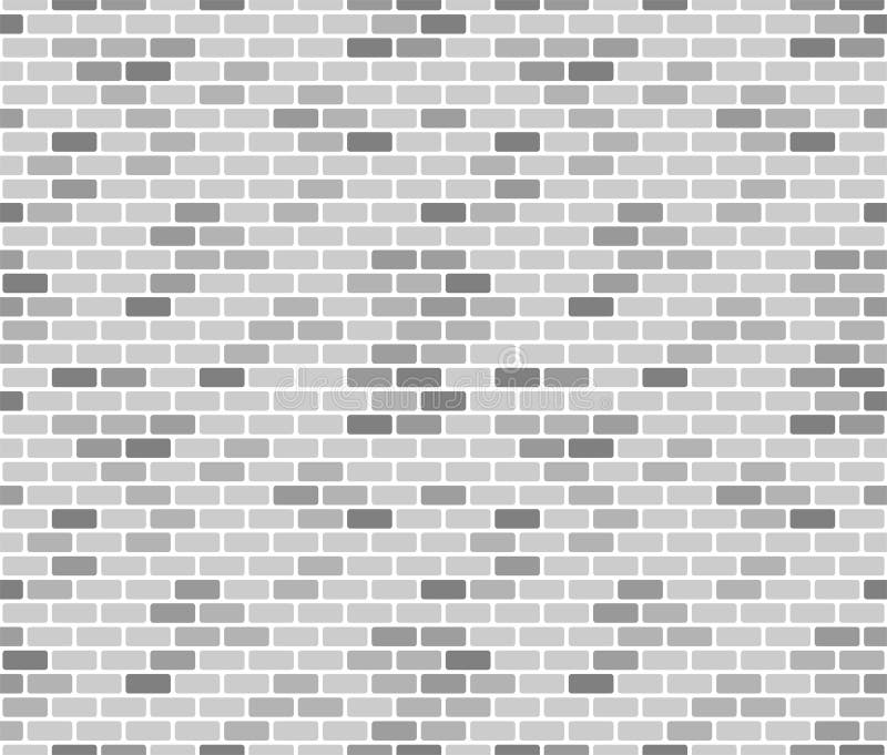 Brick Wall Seamless Pattern, Gray on White Background. Stock ...