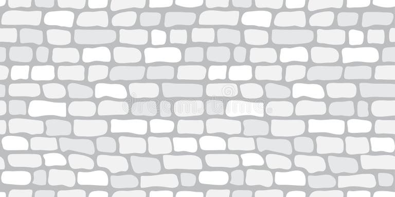 Brick Wall Seamless Pattern, White Tile Texture, Light Gray Stone ...