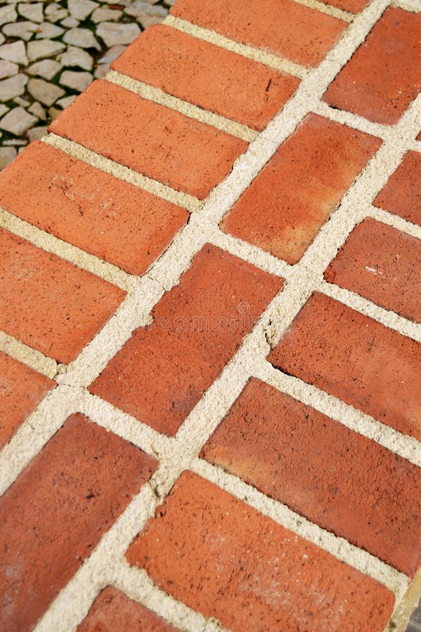 Brick Wall Seen from Above Diagonally. Stock Image - Image of brick ...