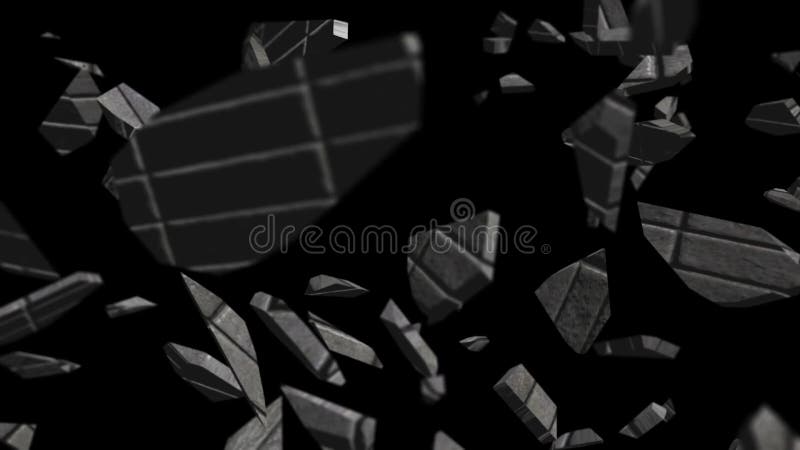 Brick Wall Shatter Loop Animation Stock Video - Video of fragments ...