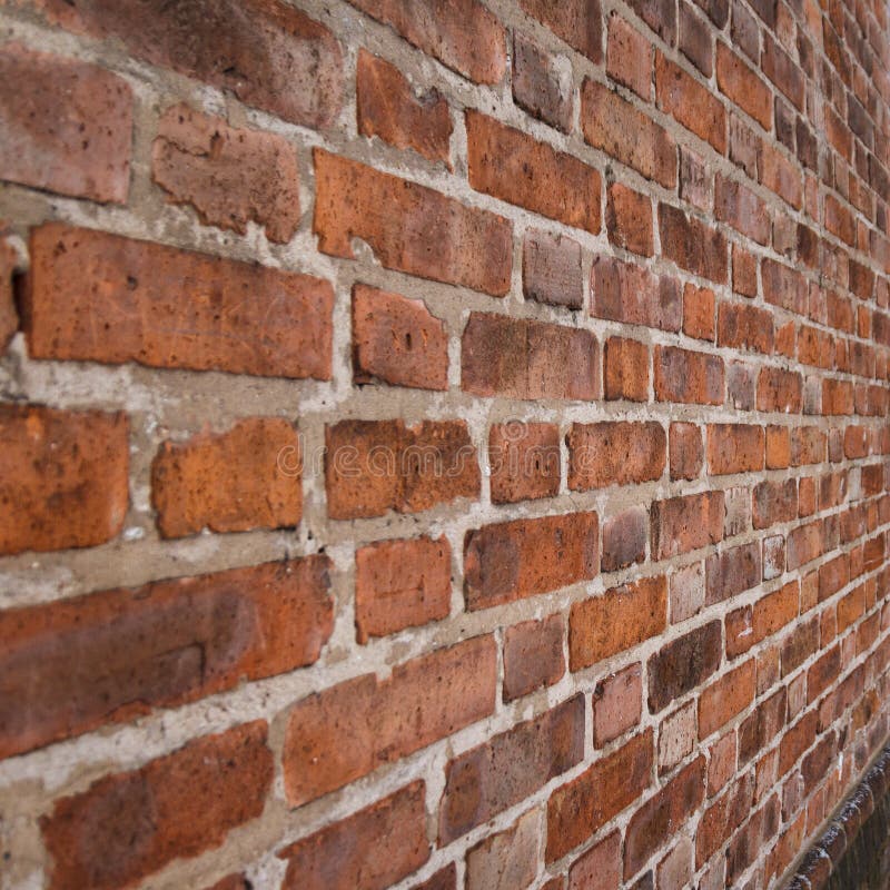 Brick Wall Shot in Perspective Stock Image - Image of texture, pattern ...