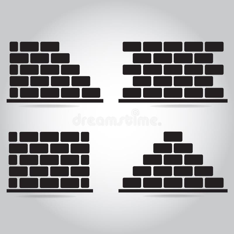 Brick Wall Sign, Icon Illustration Stock Vector - Illustration of ...