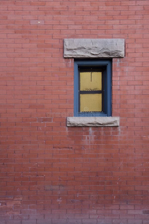 Brick Wall with a Small Window Stock Image - Image of vertical, wall ...