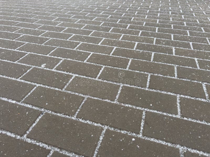 A Brick Wall with Snow on it Stock Image - Image of outdoor, pattern ...