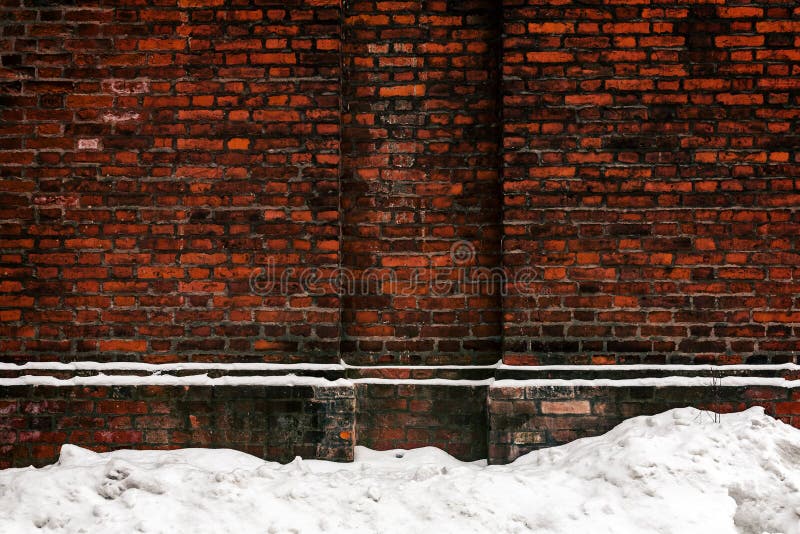 Brick wall and snow stock image. Image of rectangle, color - 92592419