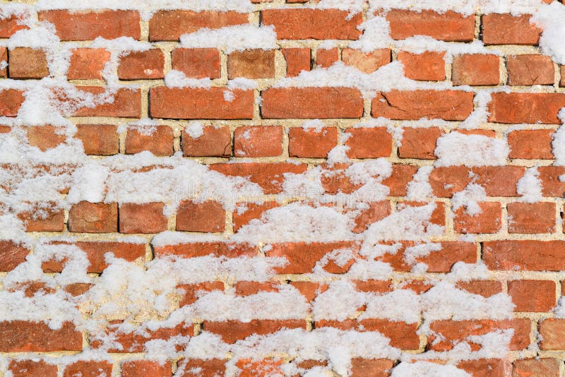 Brick Wall with Snow Perfect As Background Stock Photo - Image of snow ...