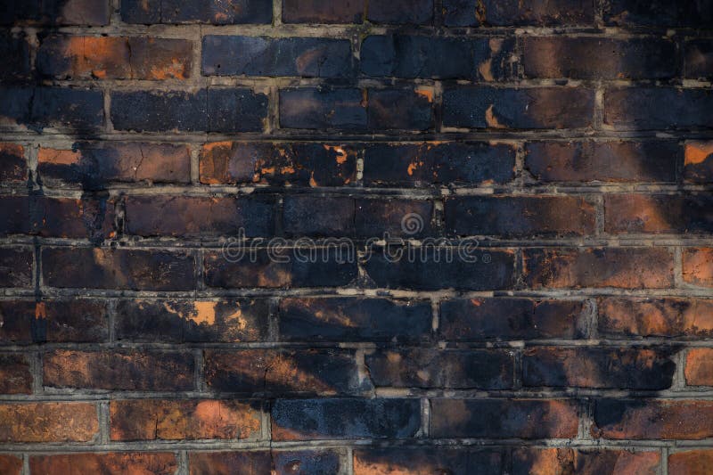 Brick Wall with Soot Marks after a Fire a Close-up of a Brick Wall ...