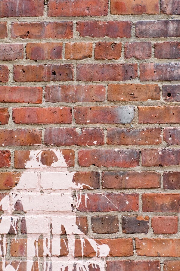 Brick Wall with Splash of Paint Stock Photo - Image of architecture ...