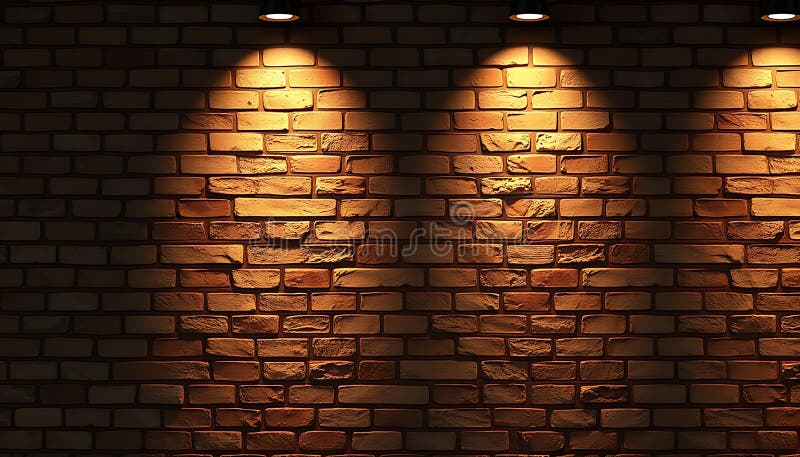 Brick Wall Spotlight Lighting, Textured Surface and Decor Generative AI ...