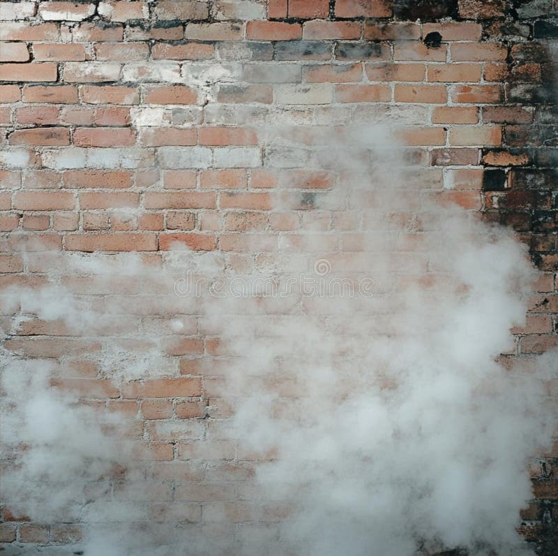 A Wall of Old Bricks with Steam Rising in the Background. Stock ...