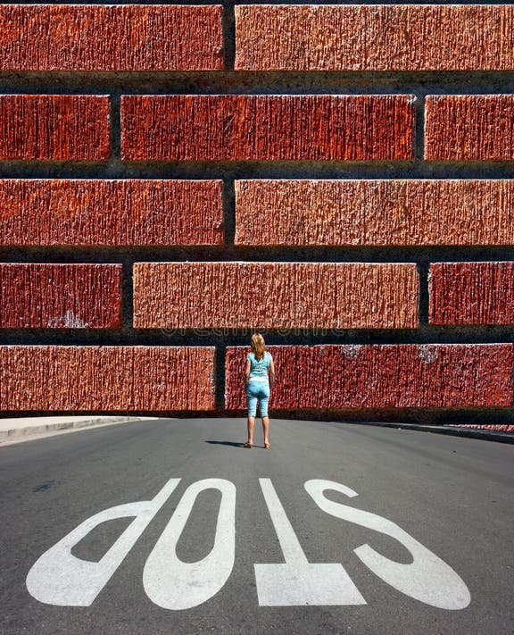 Brick wall and stop sign stock image. Image of structure - 3216113