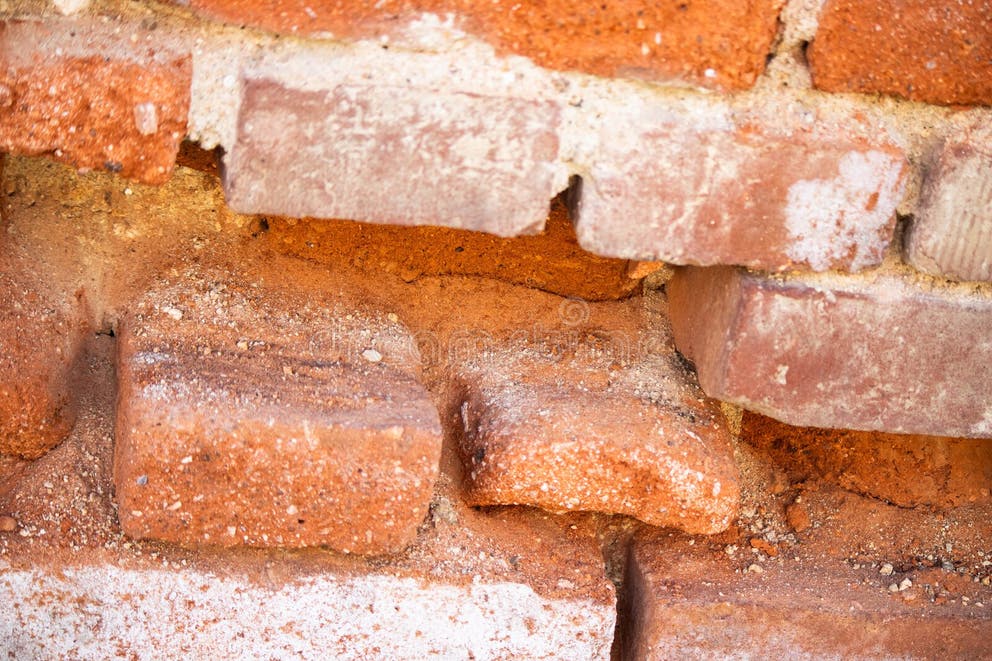 Brick Wall Structure with Crumbs. Stock Illustration - Illustration of ...