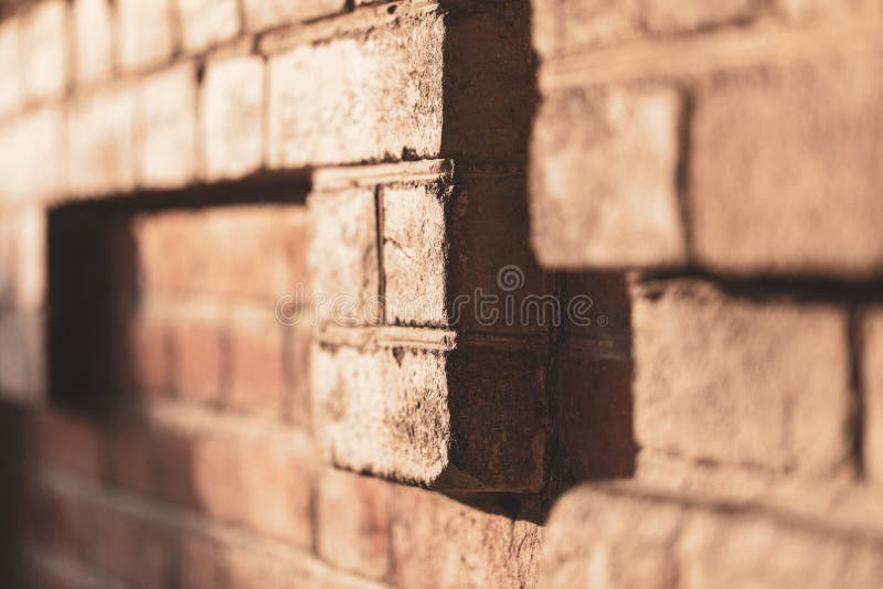 Brick Wall at Sunset As a Background. Stock Photo - Image of orange ...