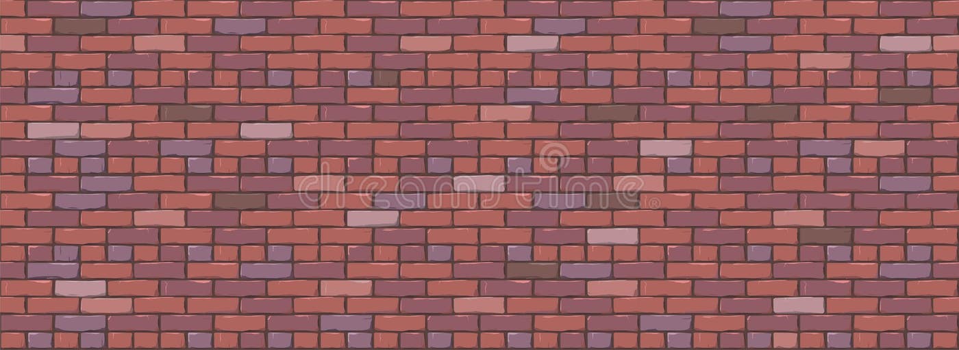 Realistic Red Color Brick Wall Seamless Pattern Stock Illustrations ...