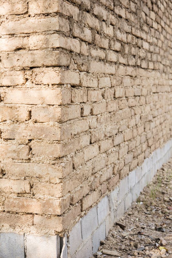 Brick Wall Texture Background, Old Brick Wall Row Stock Photo - Image ...