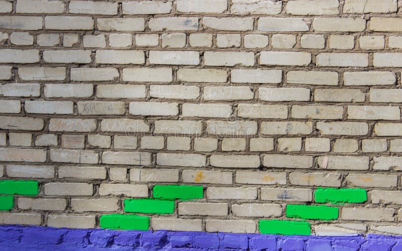 Brick Wall Texture with Colorful Paint Background, Texture. Paint on ...