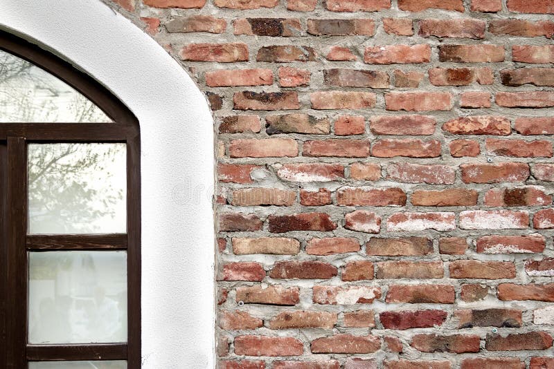 Brick Wall Textured with Window Stock Photo - Image of brick, copy ...