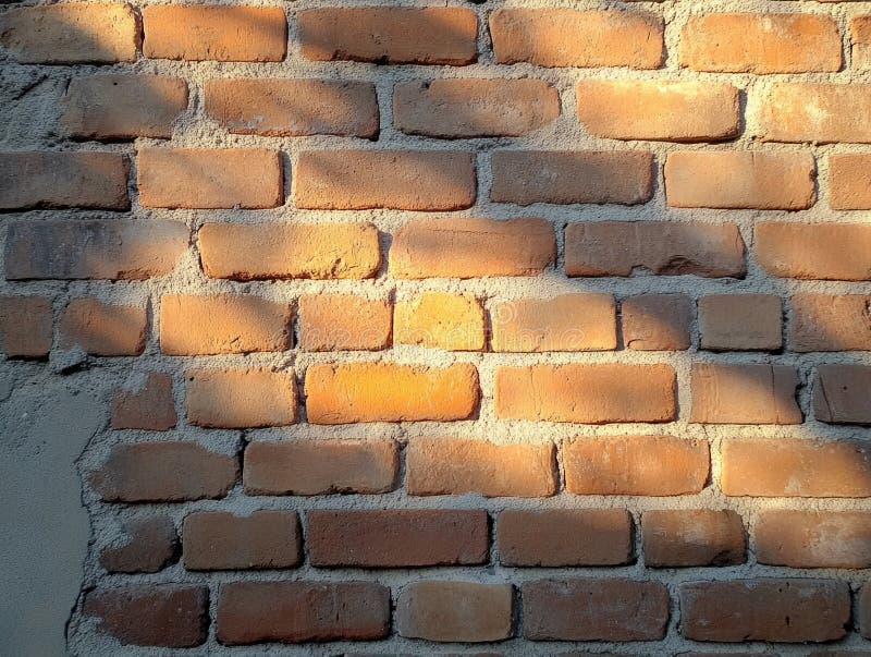 A Brick Wall with a Tree S Shadow Falling Across it Stock Image - Image ...