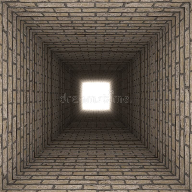 Brick wall tunnel stock illustration. Illustration of glow - 48185240
