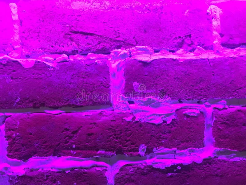 Brick Wall in Ultraviolet Light Stock Photo - Image of lamp, bright ...