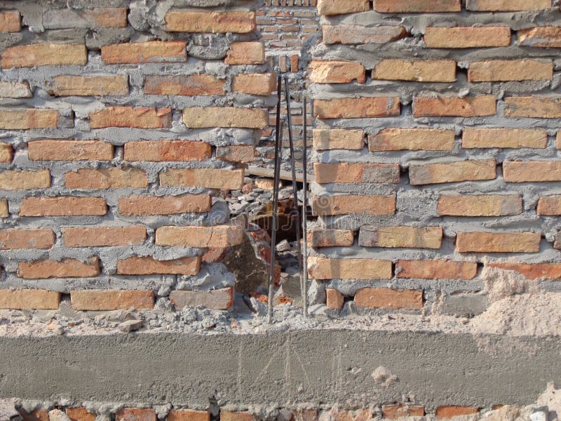 Brick Wall Under Construction Stock Image - Image of wall, brick: 140192383