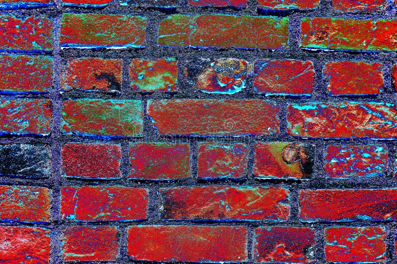 Brick Wall, Uneven, Broken and Black Burnt Brick, Bright Brick ...