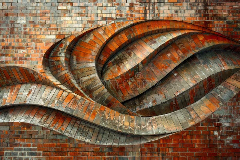 Brick Wall with a Unique, Curved Design Adding Visual Interest and ...