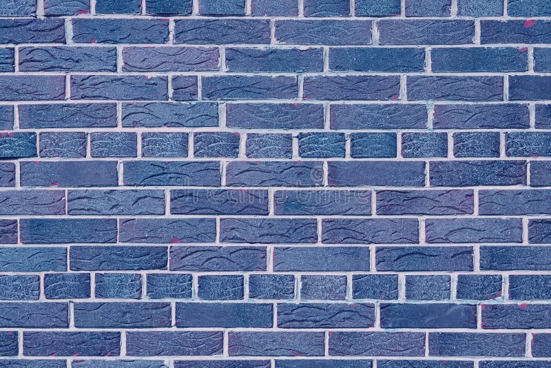 Brick Wall with Unusual Blue Bricks Made of Whole Blue Bricks Stock ...