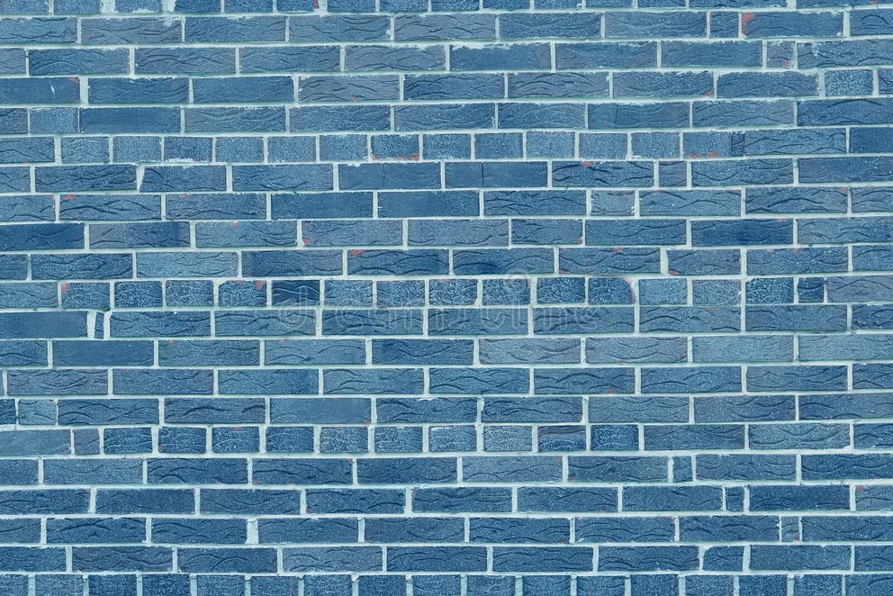 Brick Wall with Unusual Blue Bricks Made of Whole Blue Bricks Stock ...