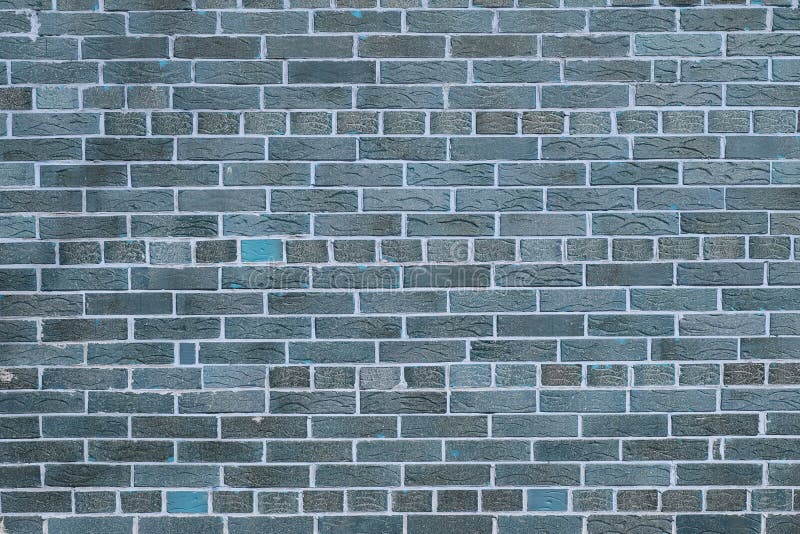 Brick Wall with Unusual Blue Bricks Stock Image - Image of nature ...
