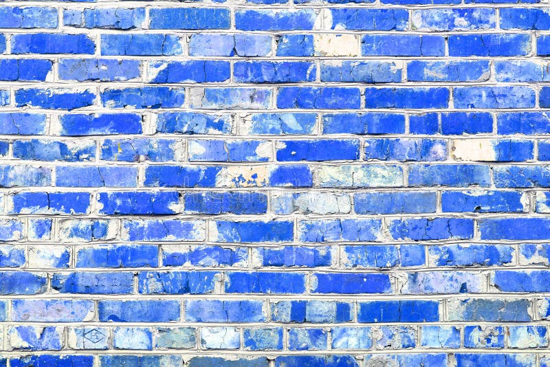 Brick Wall with Unusual Blue Bricks Stock Photo - Image of broken, floor: 258118306